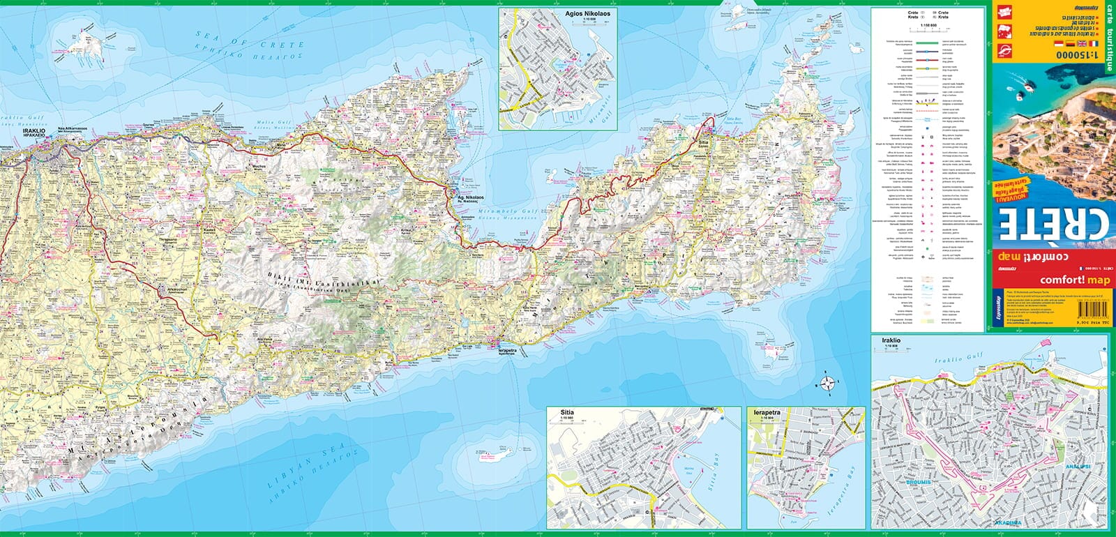 Laminated Road Map - Crete | Express Map – MapsCompany - Travel and ...